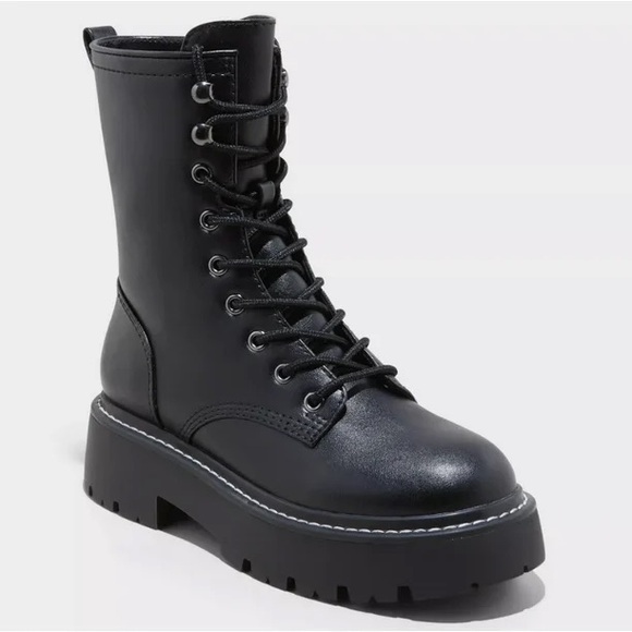 Target | Shoes | Target Black Platform Combat Boots | Poshmark